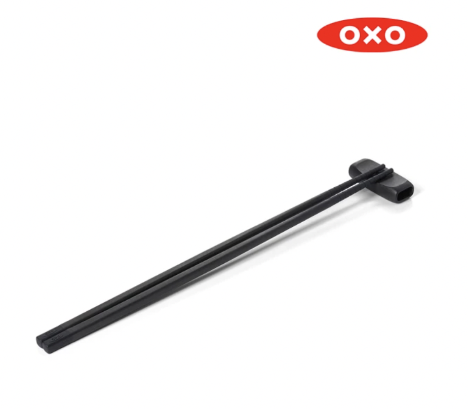 【美國 OXO】餐廚配件三件組(好好握矽膠餐夾9吋/好好握矽膠料理筷-黑/好好握彈性矽膠鍋鏟-不挑色) | meimaii 美賣