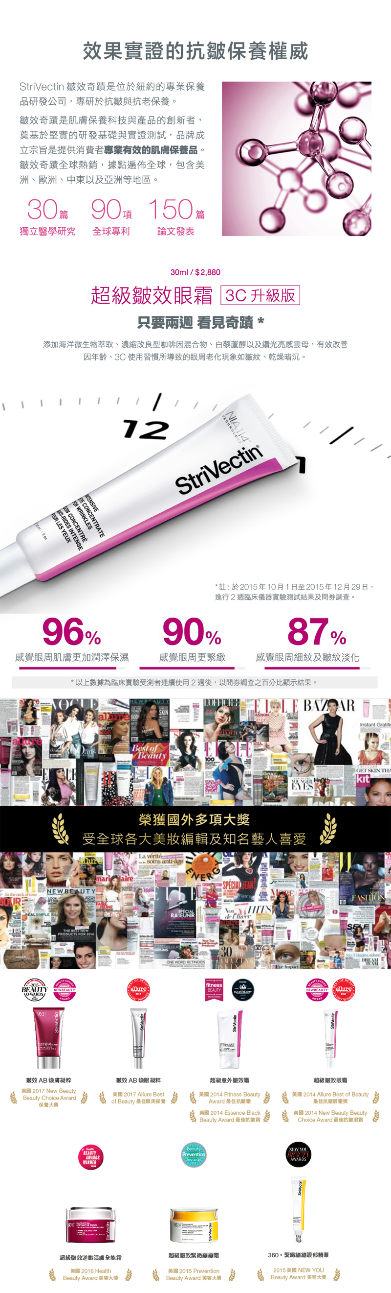 【StriVectin皺效奇蹟】360皺效緊緻繃繃眼周精華 30ml＋皺效眼霜7ml*4 | meimaii 美賣