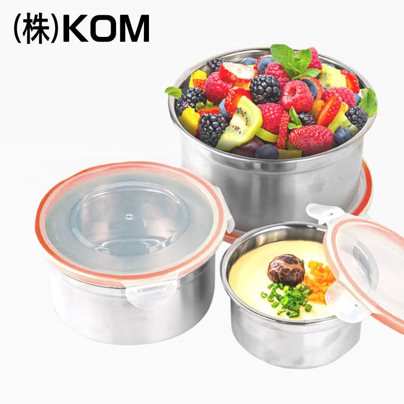 KOM 】日式圓形不鏽鋼保鮮盒3入組 | meimaii 美賣