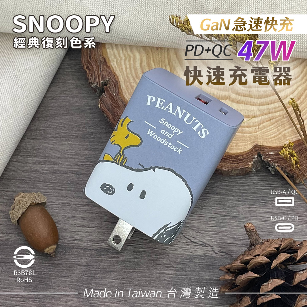 領點心 x【SNOOPY】氮化鎵充電器 🌟 正版授權 | meimaii 美賣